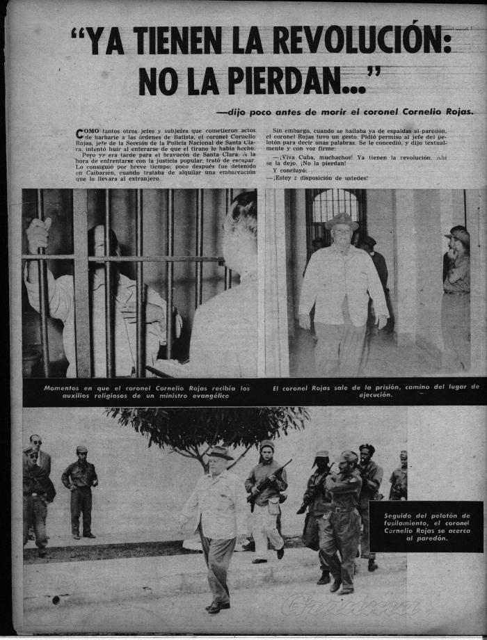 Imagen: Palabras del coronel Cornelio Roja antes de ser fusilado ...